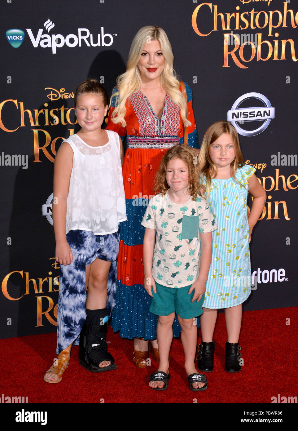 Los Angeles, USA. 30th July 2018. Tori Spelling & Children at the world ...