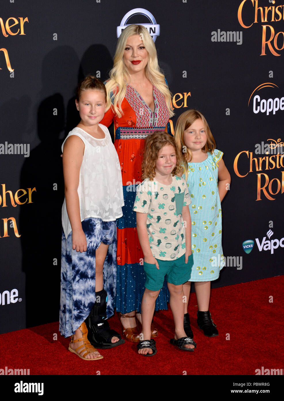 Los Angeles, USA. 30th July 2018. Tori Spelling & Children at the world ...