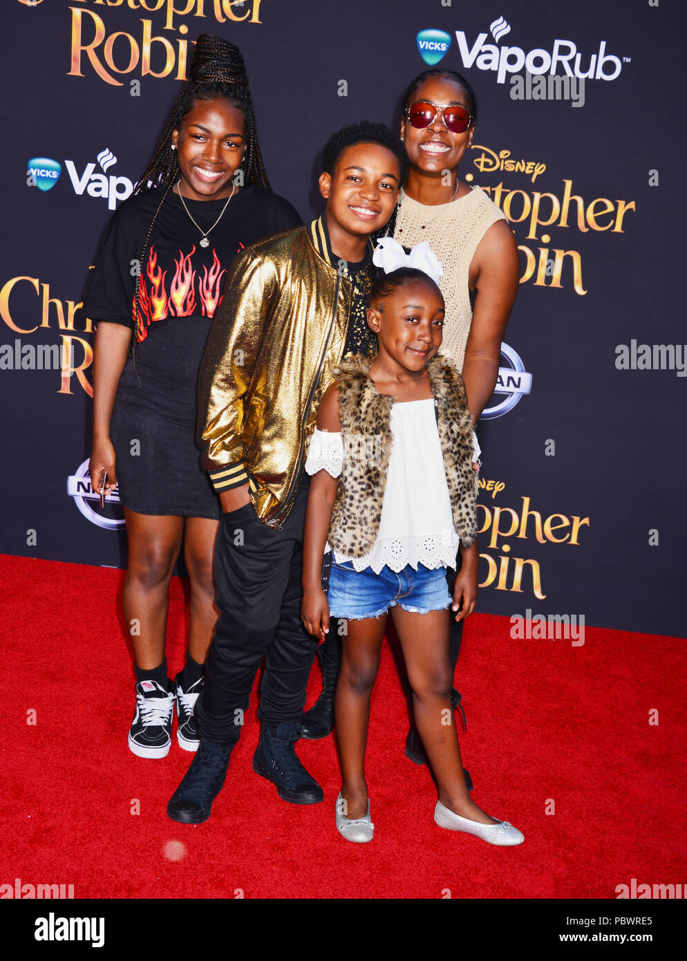 Burbank, California, USA. 30th July 2018. Isaac Brown and familly ...