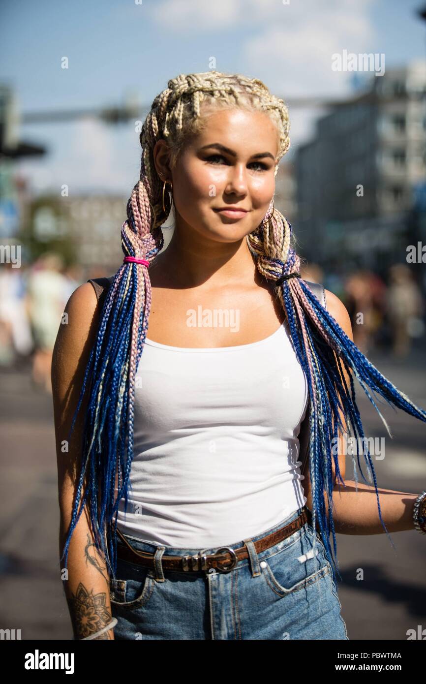 Tallinn, Estland. 30th July, 2018. Sandra Ray posing on the street in ...