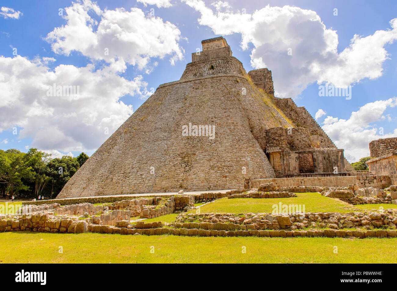 Pyramid of the Magician, a Mesoamerican step pyramid, Uxmal, an ancient ...