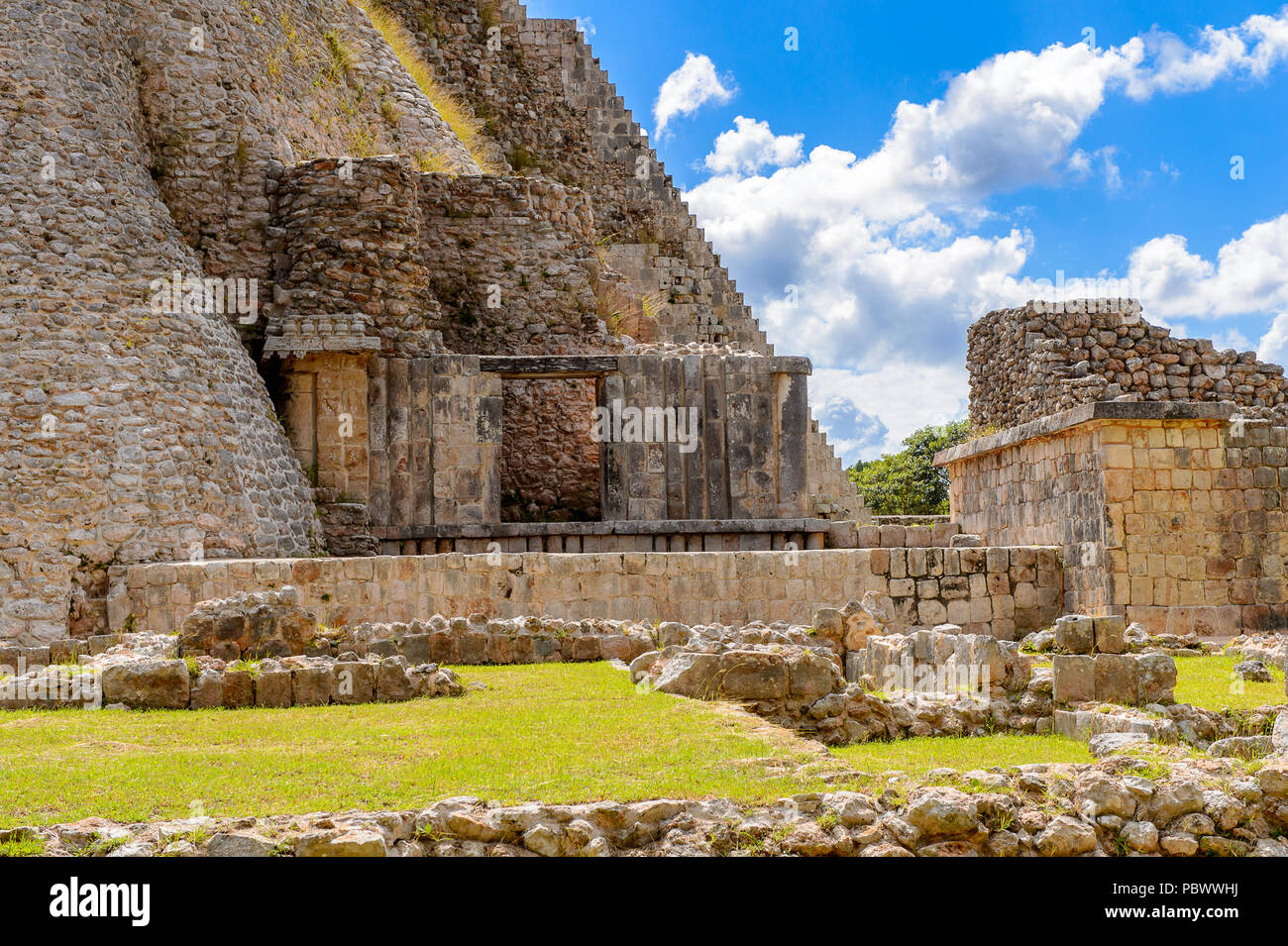 Pyramid of the Magician, a Mesoamerican step pyramid, Uxmal, an ancient ...