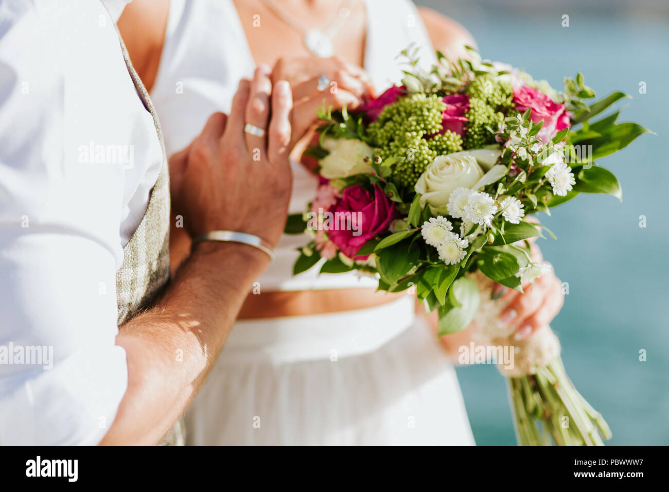 wedding bouquet of flowers. Fine art wedding photography style Stock ...