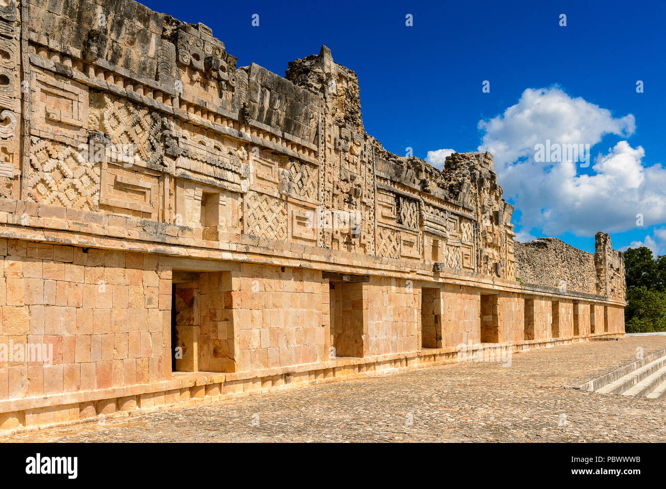 Building of The Nunnery, Uxmal, an ancient Maya city of the classical ...