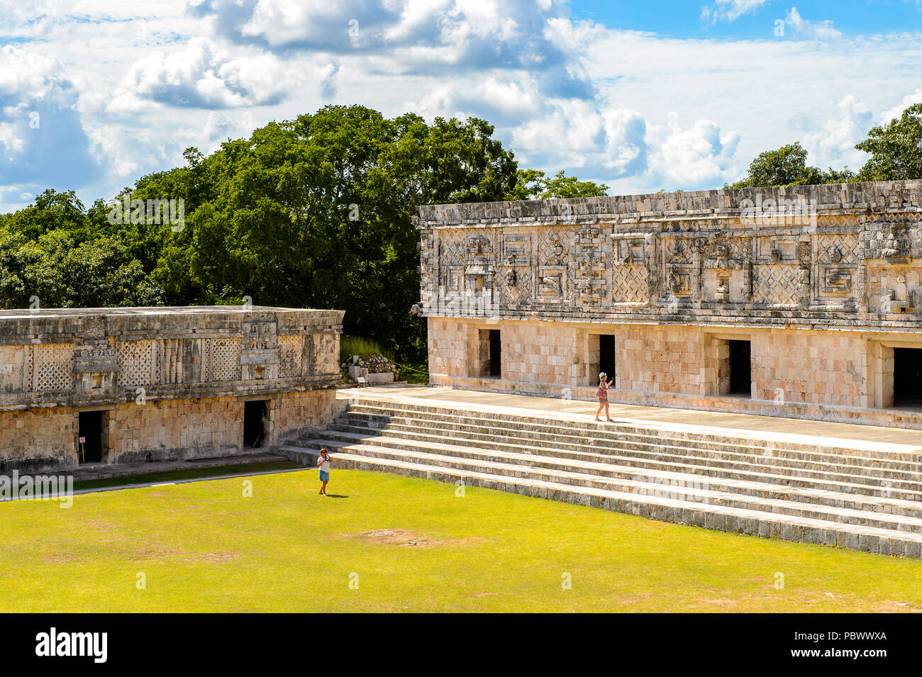 Building of The Nunnery, Uxmal, an ancient Maya city of the classical ...
