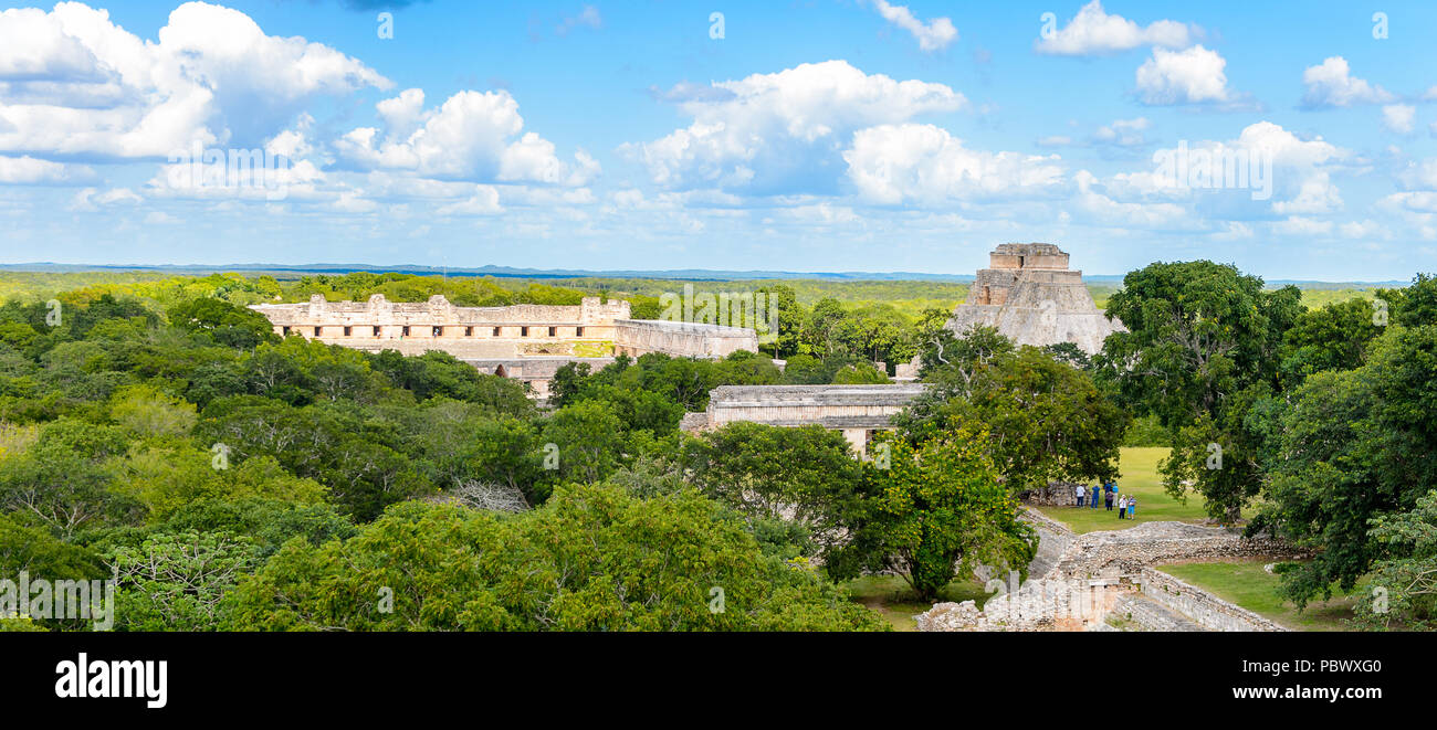 Uxmal ruins in the jungle, an ancient Maya city of the classical period ...