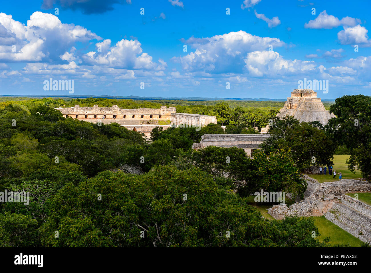 Uxmal ruins in the jungle, an ancient Maya city of the classical period ...