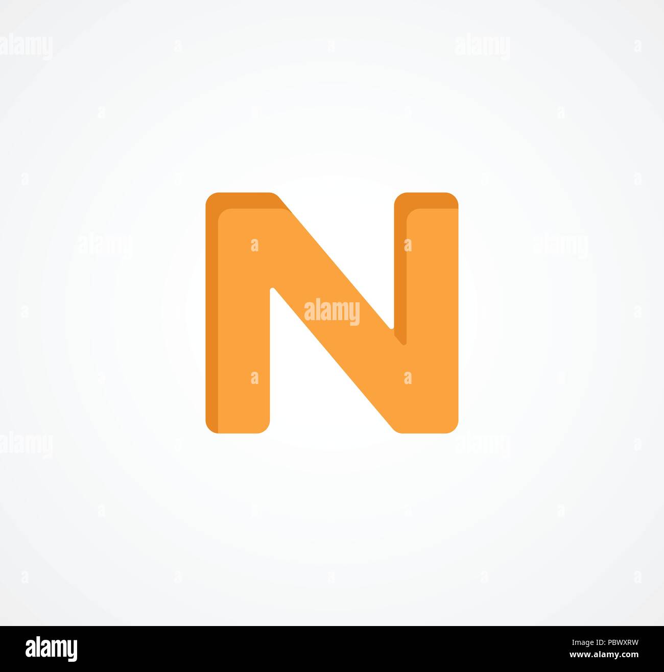 Letter N. Bold geometric font element. Modern vector alphabet symbol ...