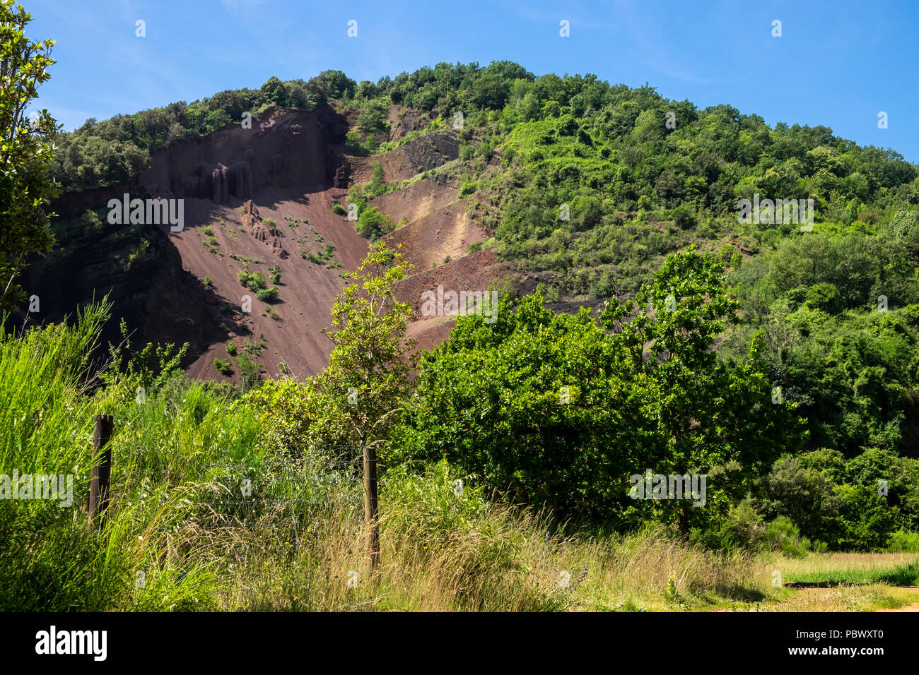 Volca Croscat showing signs of soil removal, quarrying, now banned, in ...