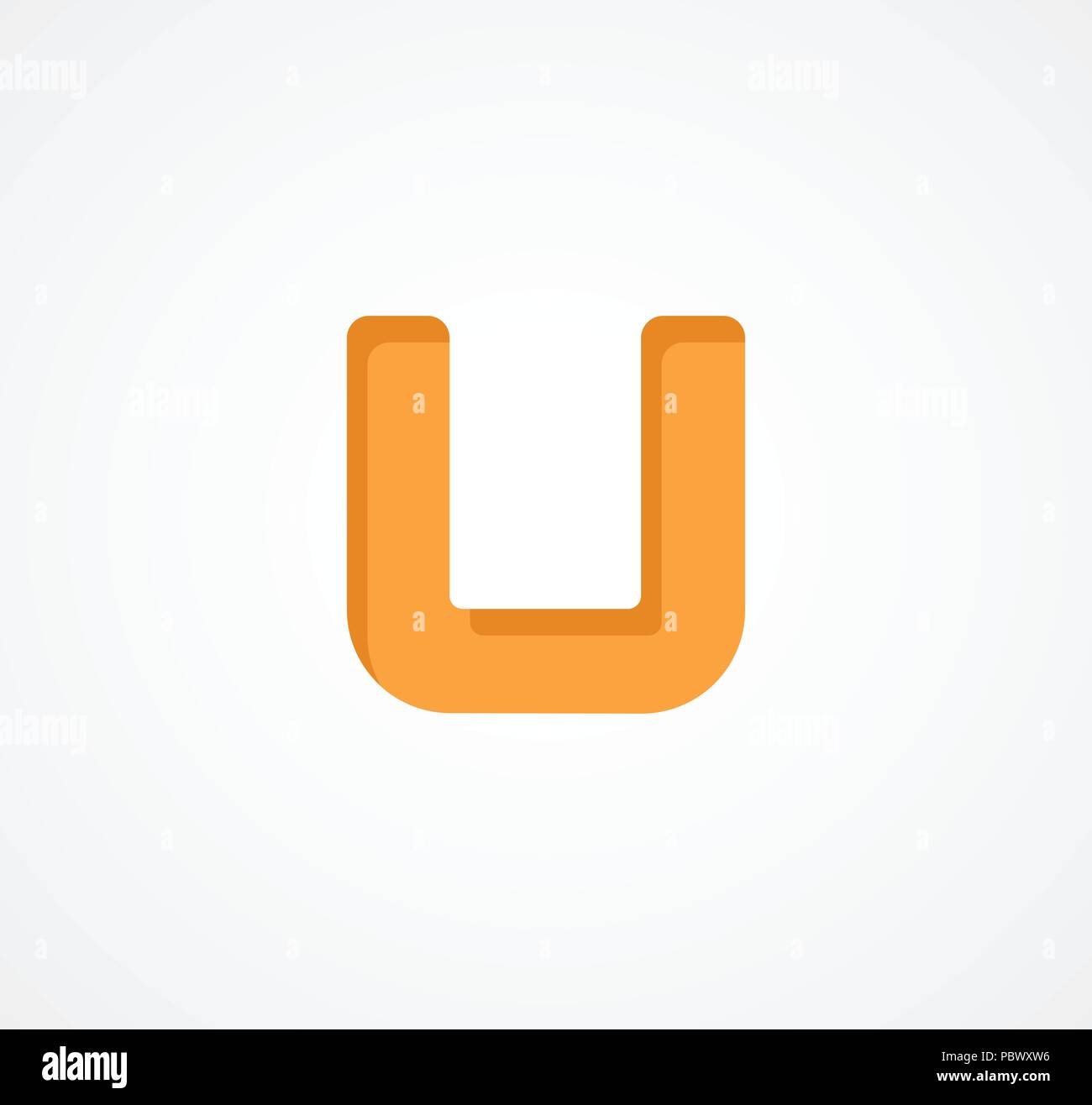 Letter U. Bold geometric font element. Modern vector alphabet symbol ...