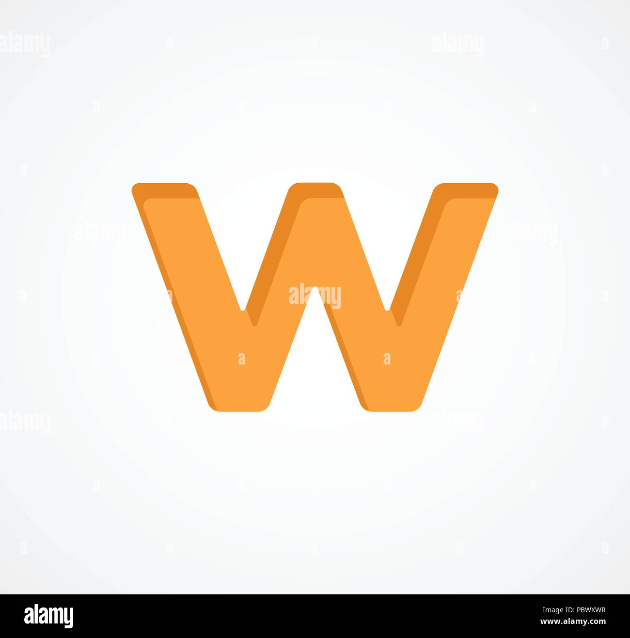 Letter W. Bold geometric font element. Modern vector alphabet symbol ...