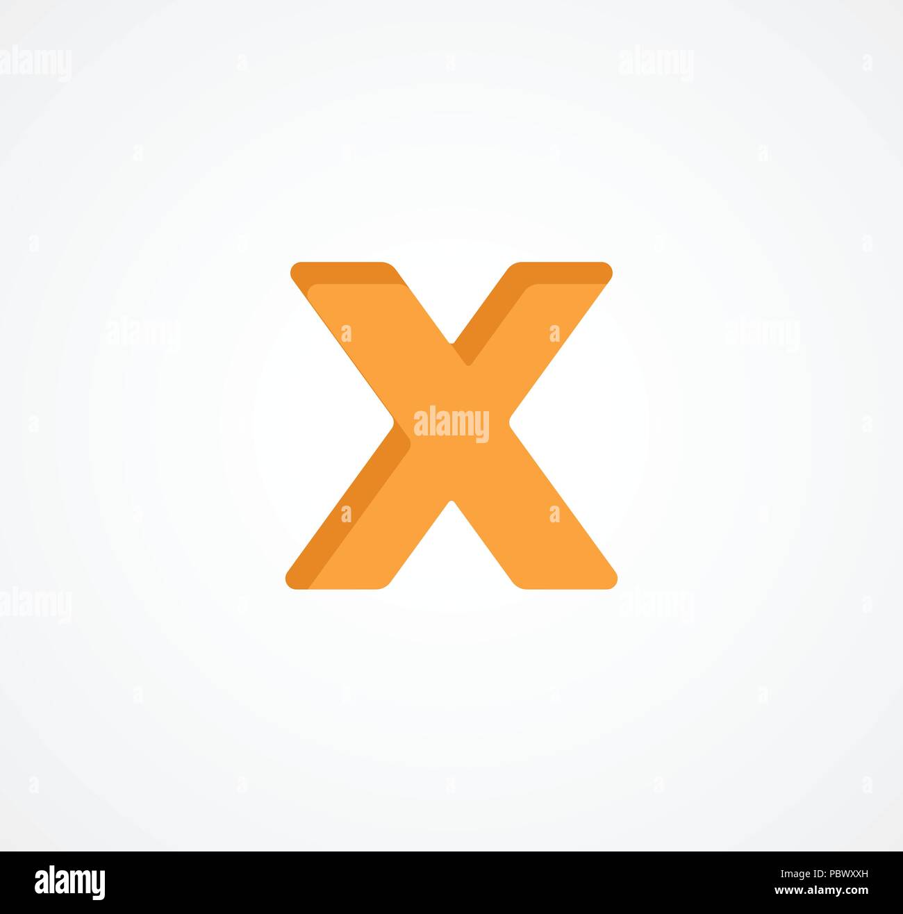 Letter X. Bold geometric font element. Modern vector alphabet symbol ...