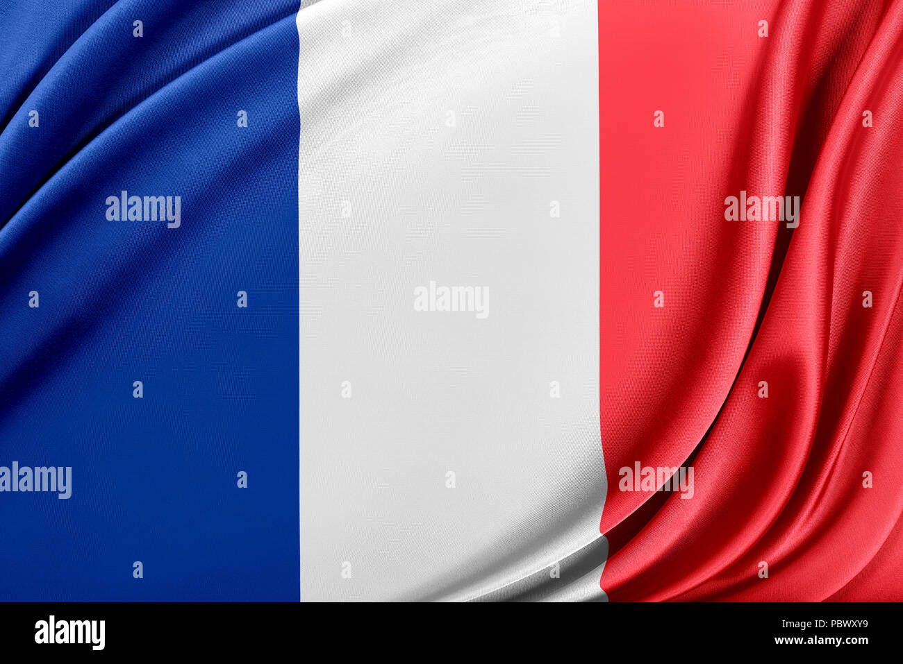 France flag with a glossy silk texture Stock Photo - Alamy