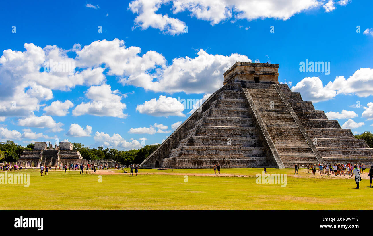 El Castillo (Temple of Kukulcan), a Mesoamerican step-pyramid, Chichen ...