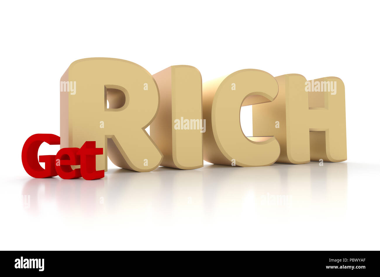 Get rich conceptual image on white, 3d rendering Stock Photo - Alamy