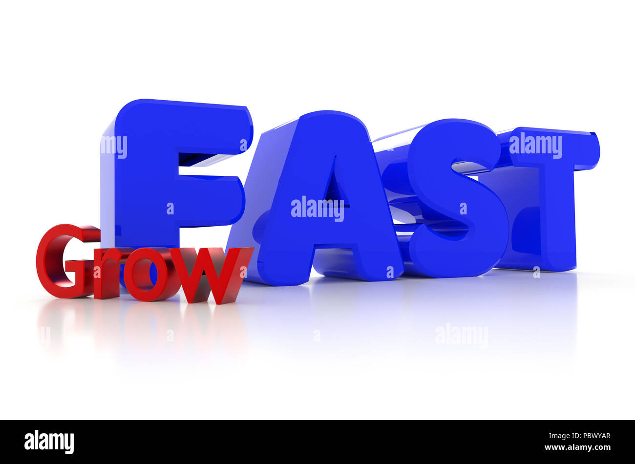 Grow Fast conceptual image on white, 3d rendering Stock Photo - Alamy