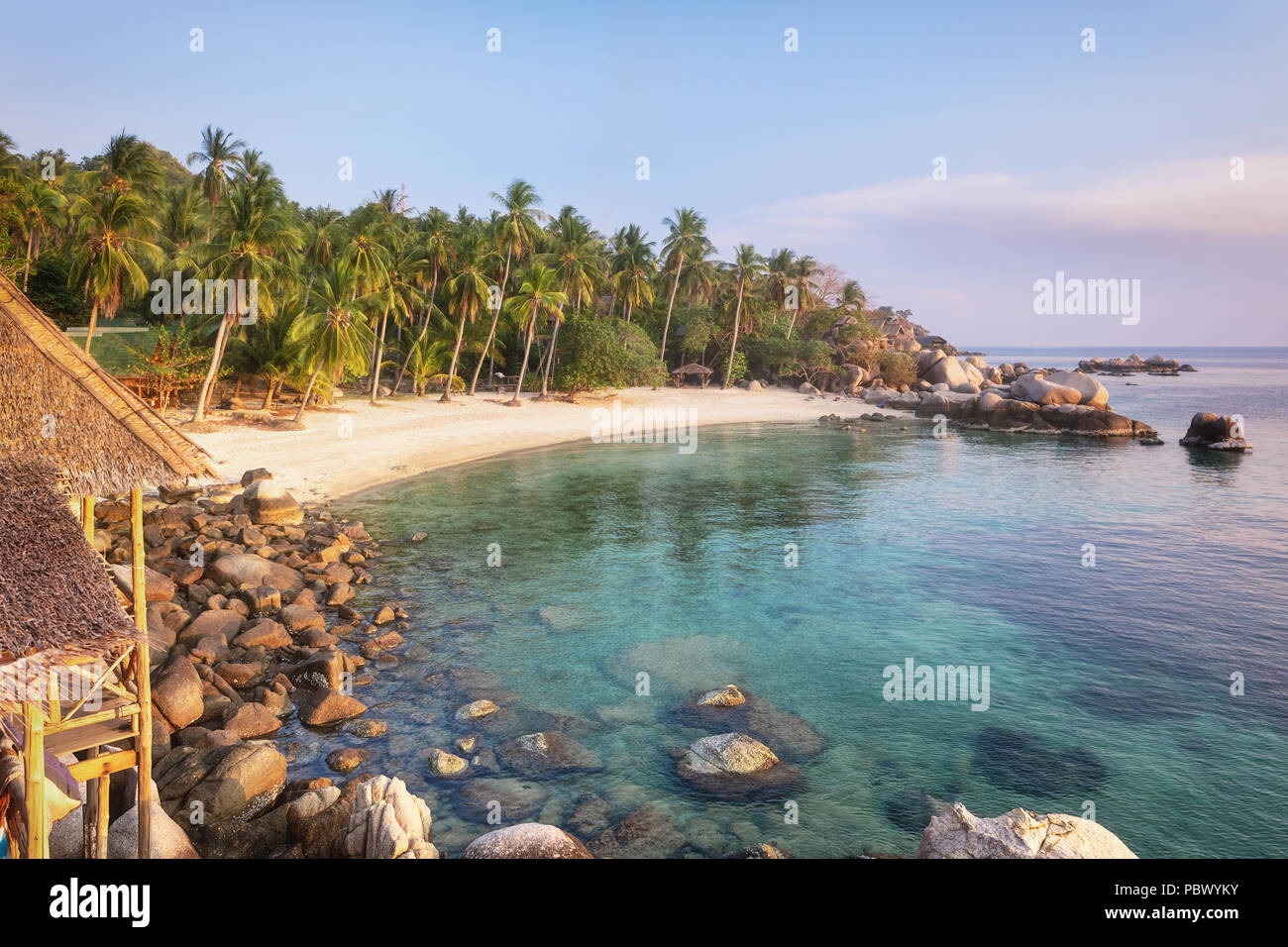 Asian sunset tropical beach paradise in Thailand Stock Photo - Alamy