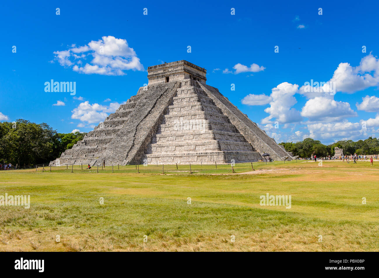 El Castillo (Temple of Kukulcan), a Mesoamerican step-pyramid, Chichen ...