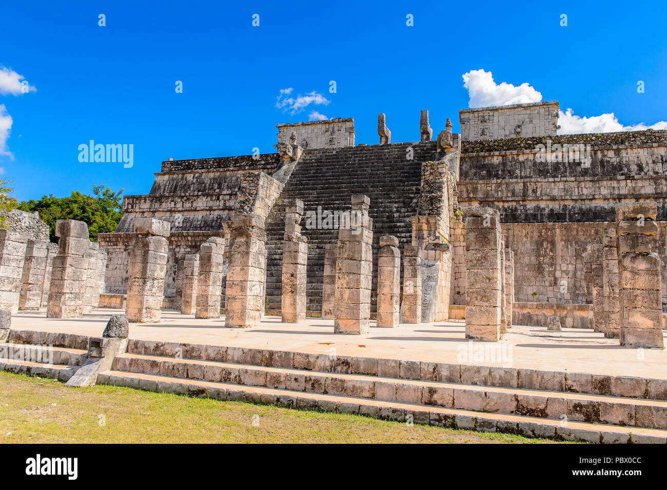 Temple of the warriors, Chichen Itza, Tinum Municipality, Yucatan State ...