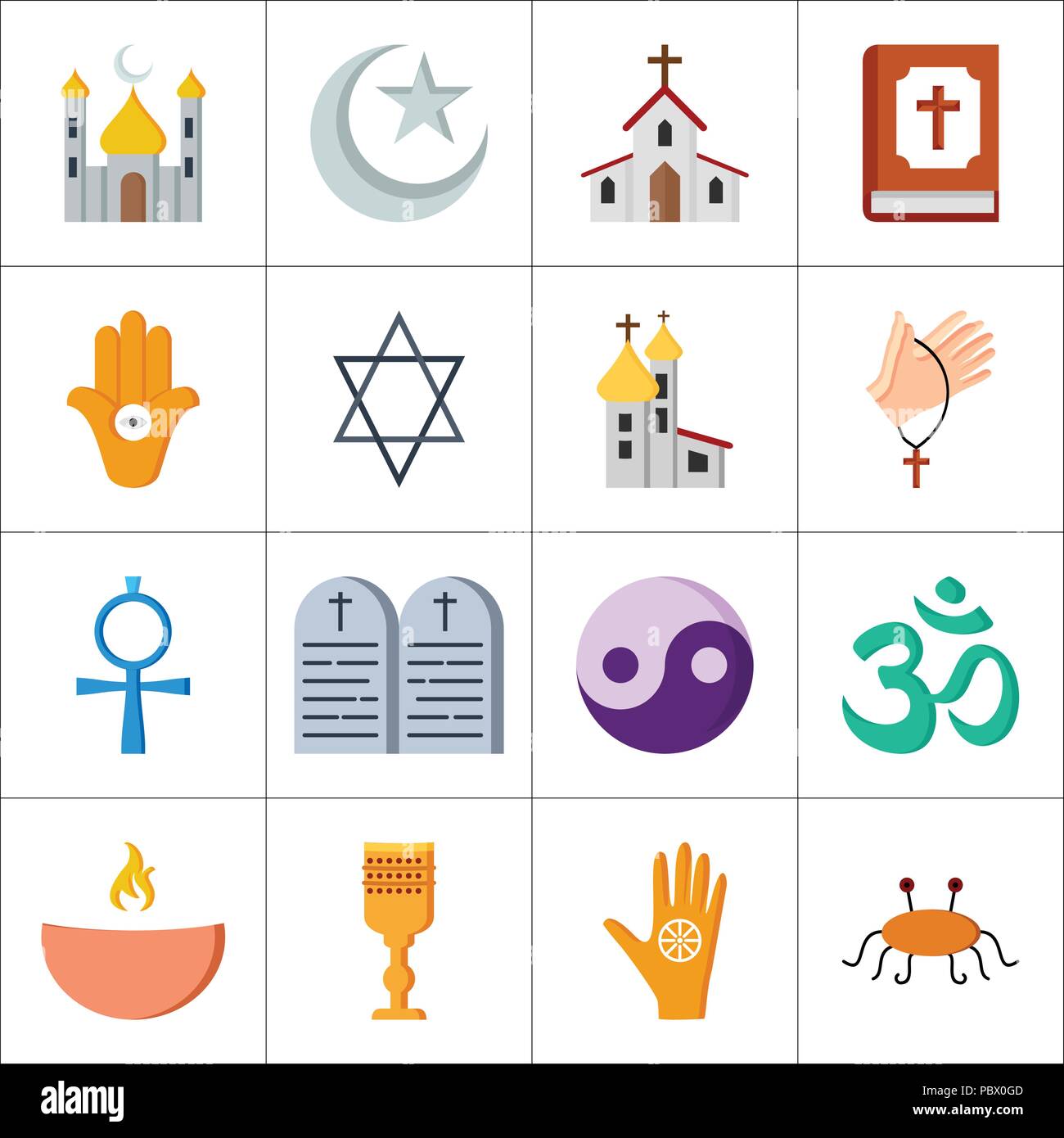 Religion icons set vector Stock Vector Image & Art - Alamy
