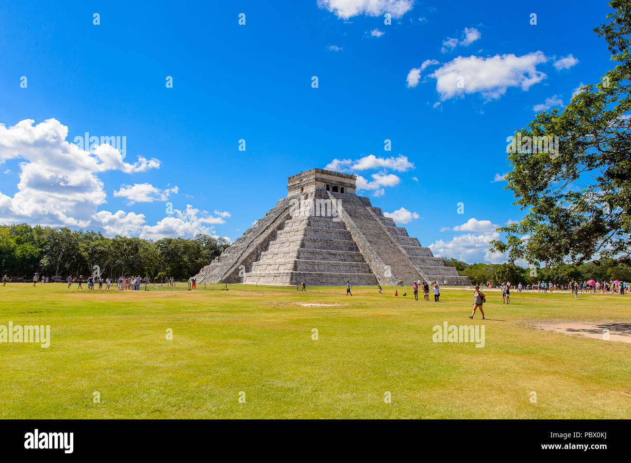 El Castillo (Temple of Kukulcan), a Mesoamerican step-pyramid, Chichen ...