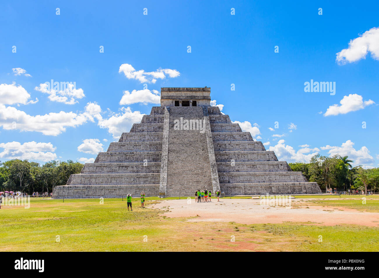 El Castillo (Temple of Kukulcan), a Mesoamerican step-pyramid, Chichen ...