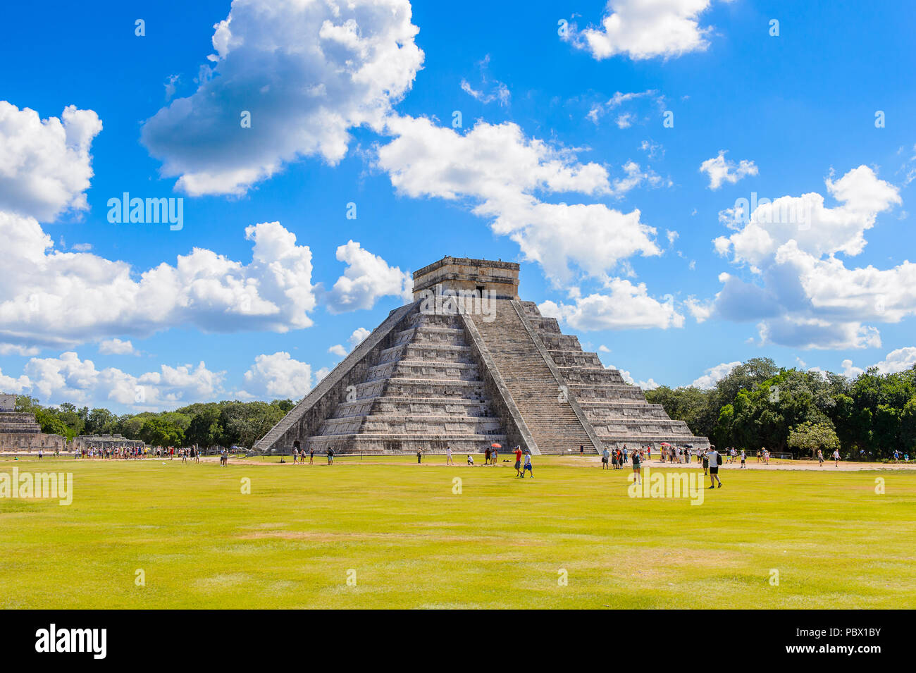 El Castillo (Temple of Kukulcan), a Mesoamerican step-pyramid, Chichen ...