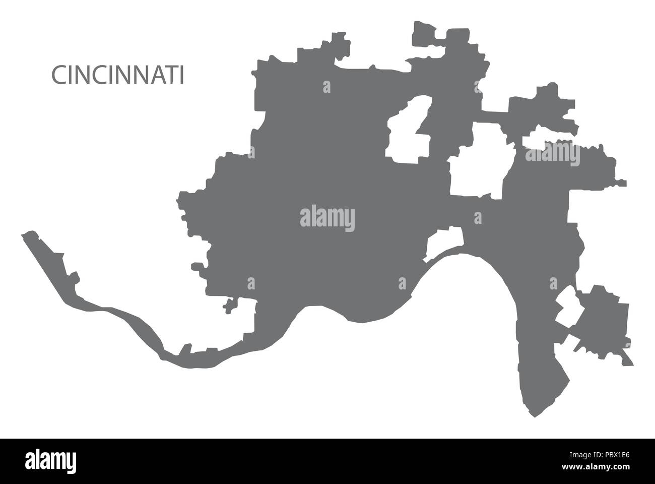 Map of the city of cincinnati hi-res stock photography and images - Alamy