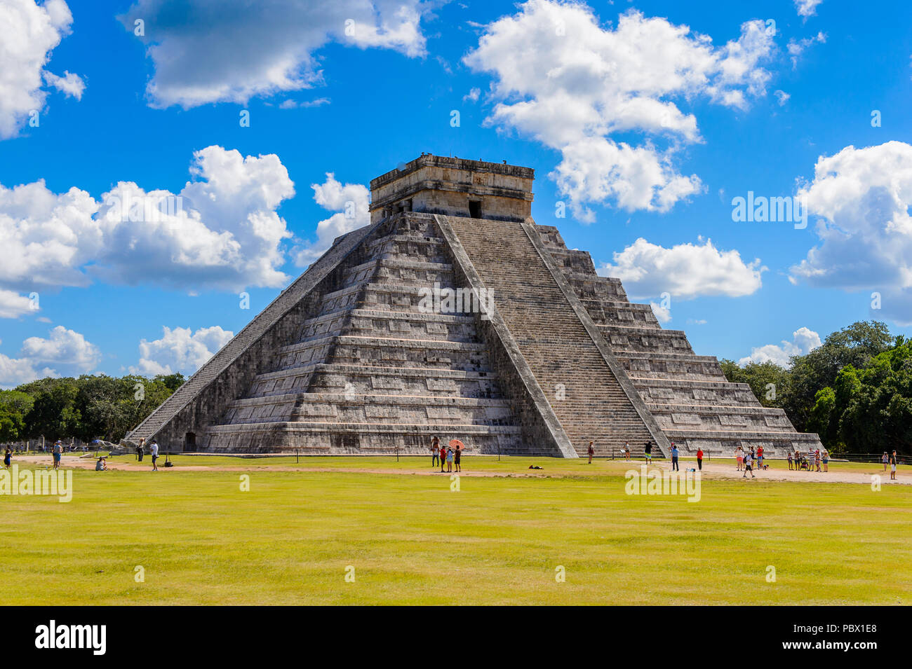 El Castillo (Temple of Kukulcan), a Mesoamerican step-pyramid, Chichen ...