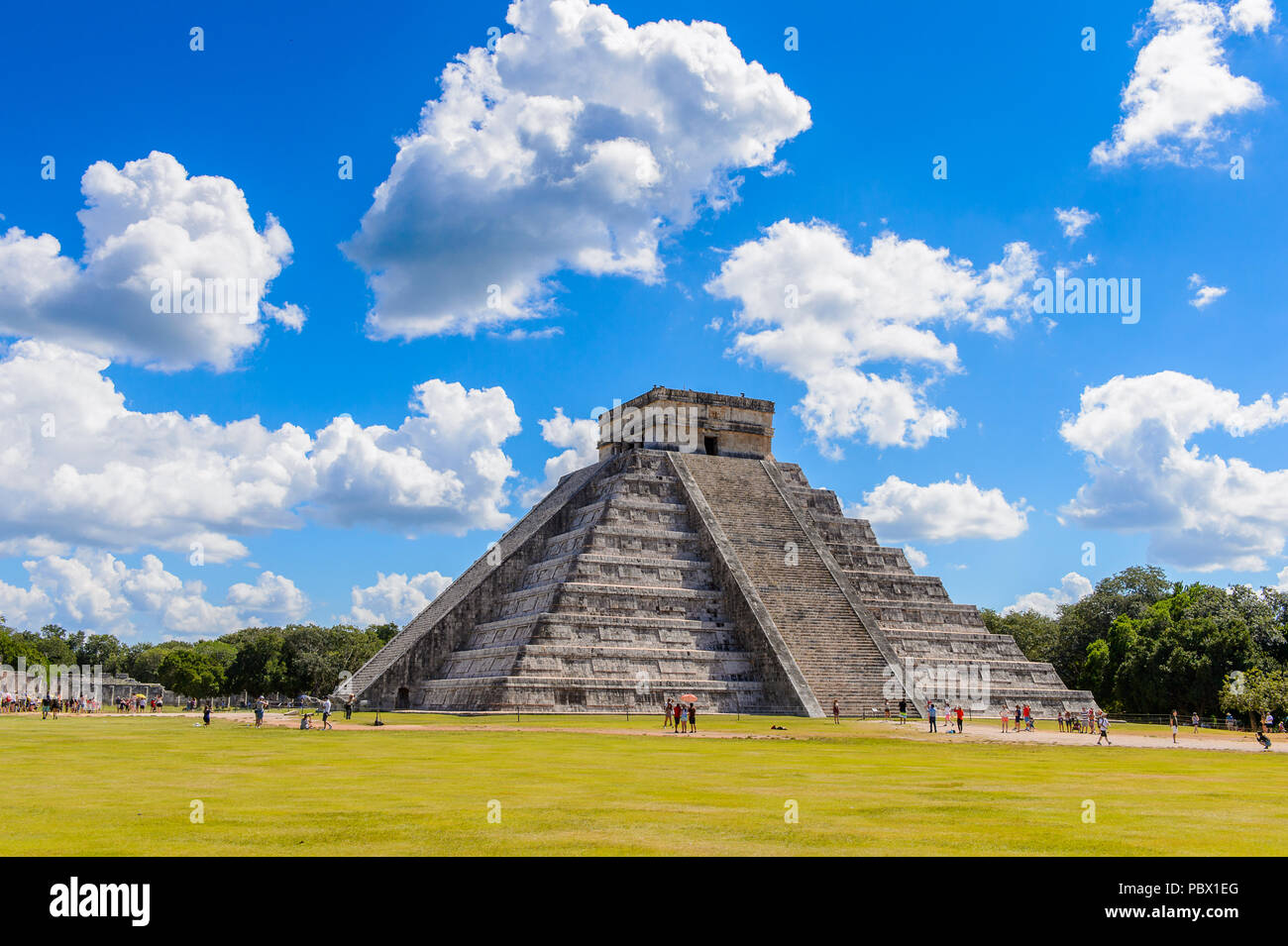 El Castillo (Temple of Kukulcan), a Mesoamerican step-pyramid, Chichen ...