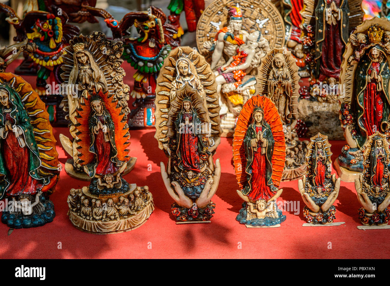 Masks, Authentic handcraft souvenirs of maya civilisation Stock Photo ...