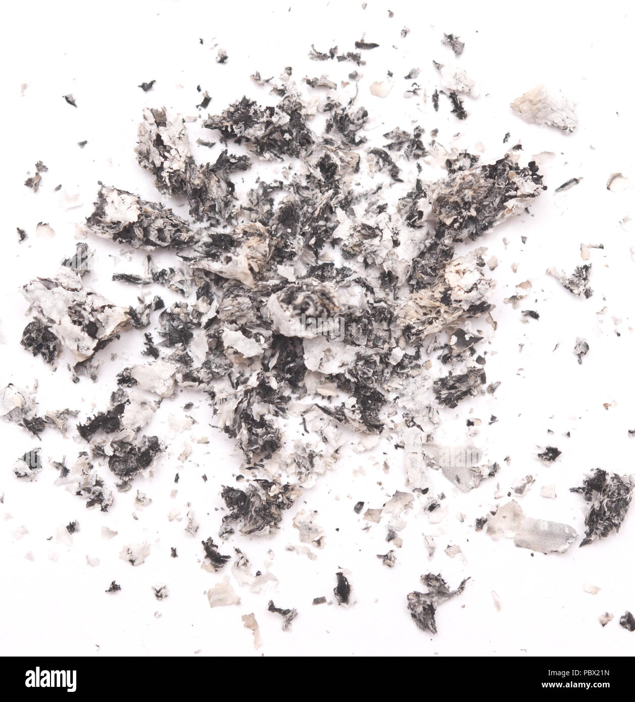 Cigarette ash isolated on white background Stock Photo - Alamy