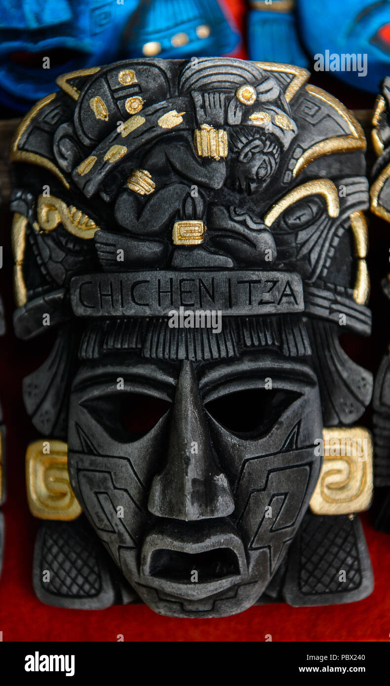 Mask, Authentic handcraft souvenirs of maya civilisation Stock Photo ...