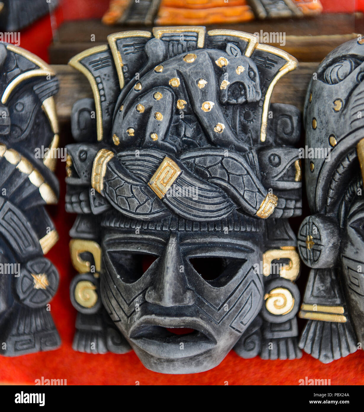 Mask, Authentic handcraft souvenirs of maya civilisation Stock Photo ...