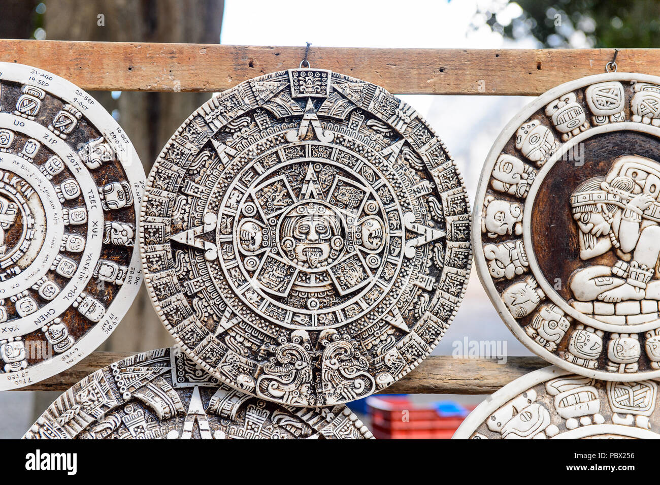 Maya calendar, Authentic handcraft souvenirs of maya civilisation Stock ...