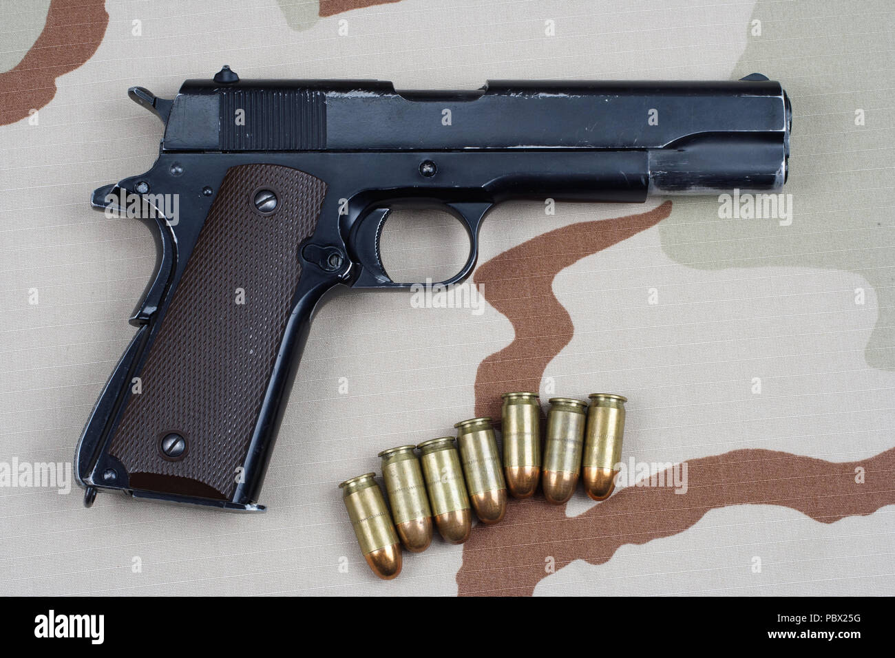 Colt government 1911 with U.S. ARMY uniform background Stock Photo - Alamy