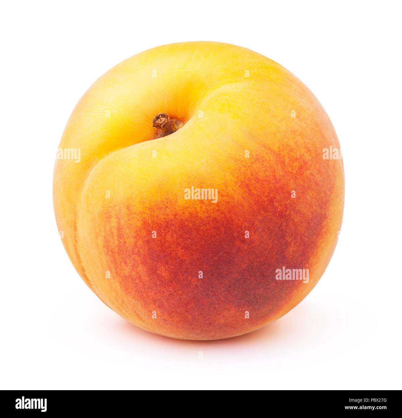 Fresh yellow peach isolated on white Stock Photo - Alamy