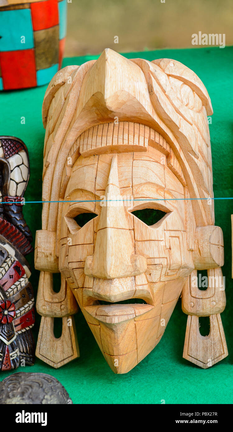Mask, Authentic handcraft souvenirs of maya civilisation Stock Photo ...