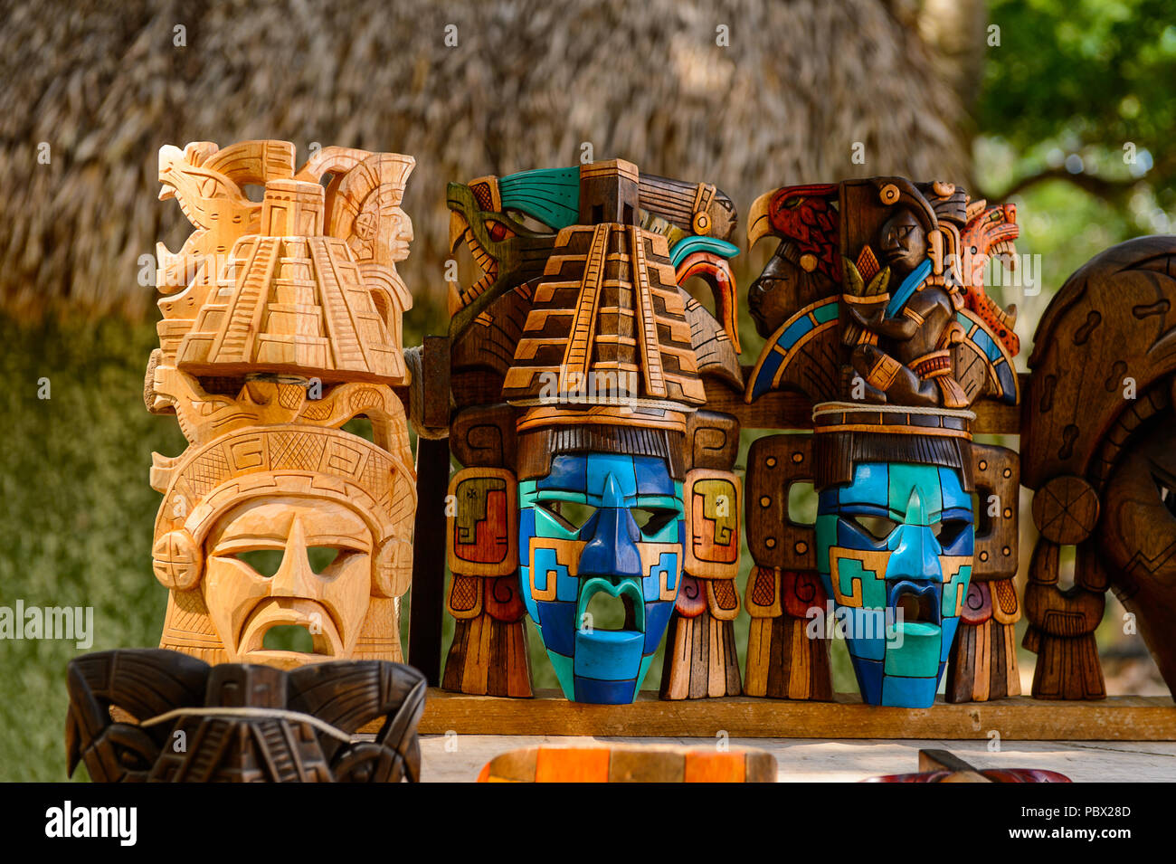 Mask, Authentic handcraft souvenirs of maya civilisation Stock Photo ...