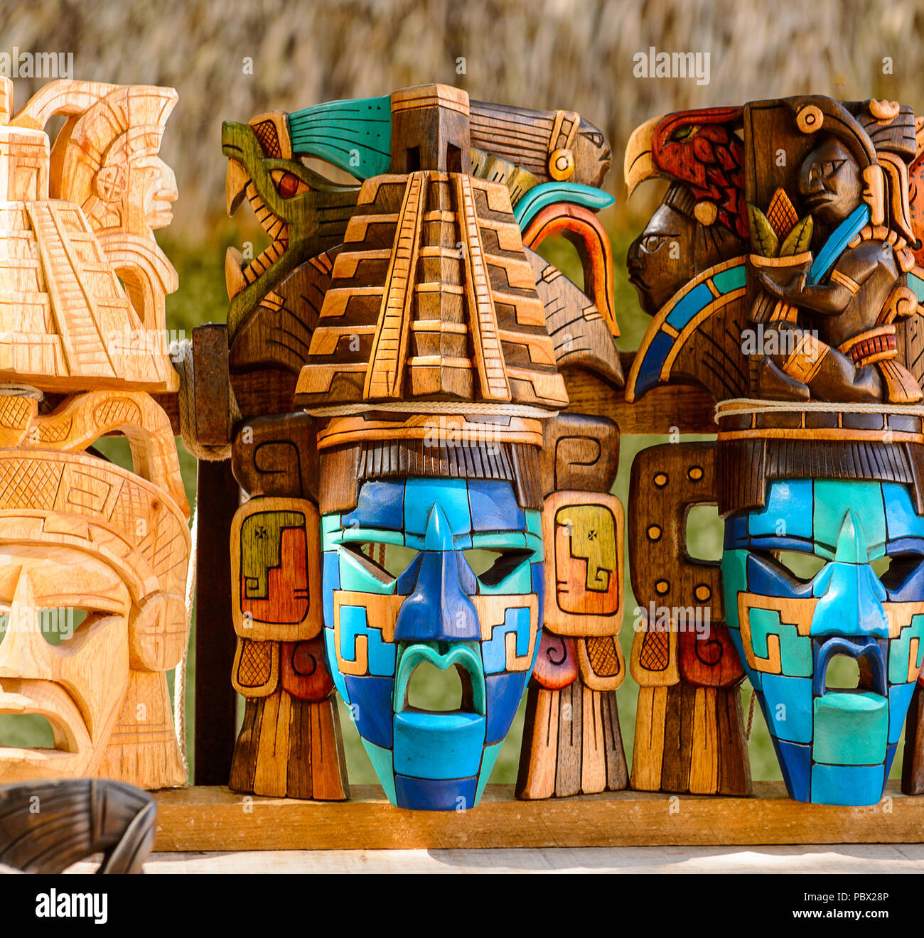 Mask, Authentic handcraft souvenirs of maya civilisation Stock Photo ...