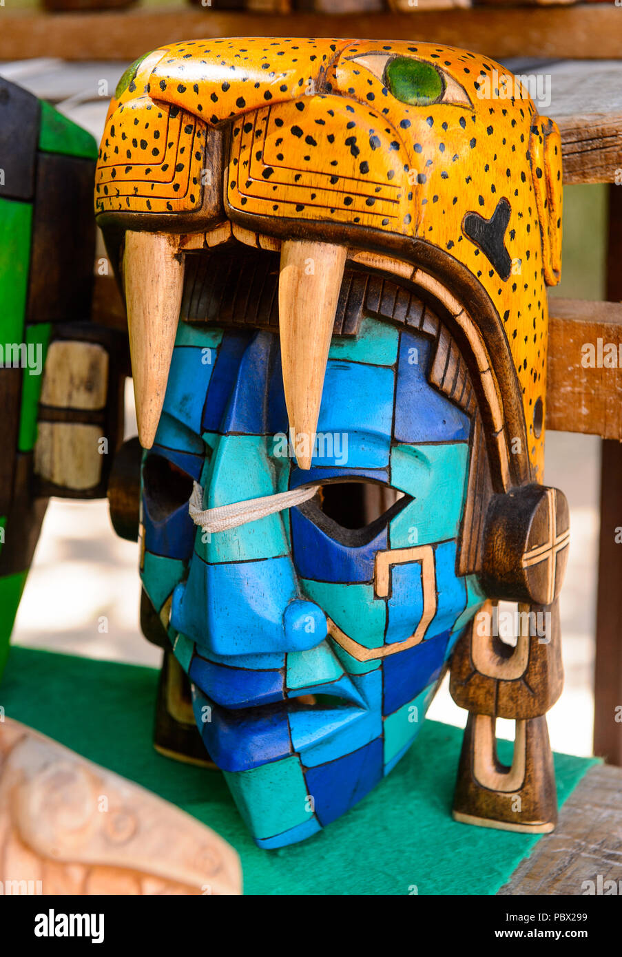 Mask, Authentic handcraft souvenirs of maya civilisation Stock Photo ...