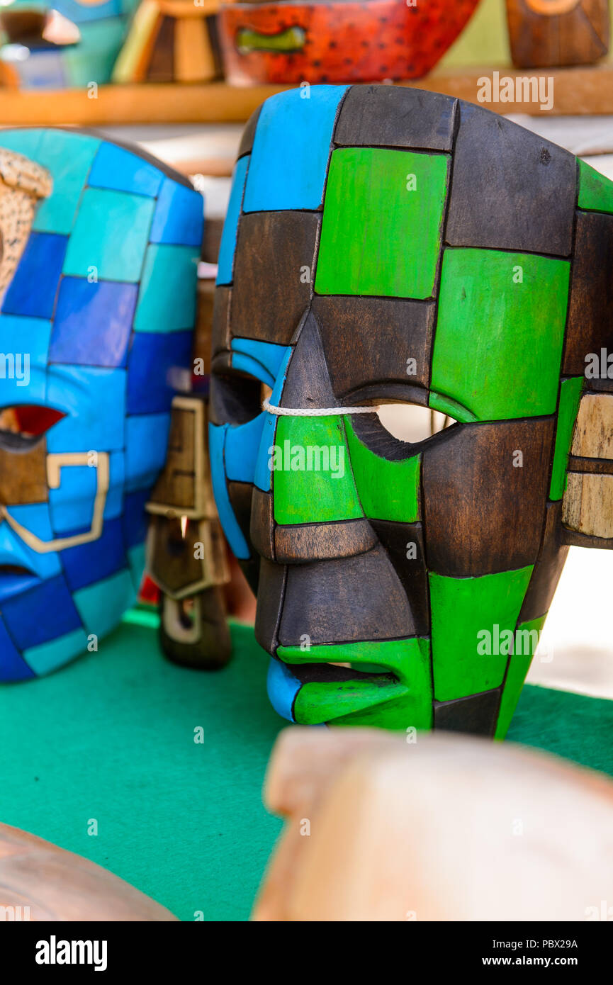Mask, Authentic handcraft souvenirs of maya civilisation Stock Photo ...