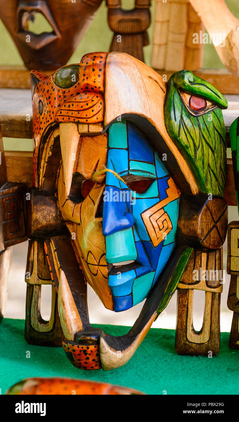 Mask, Authentic handcraft souvenirs of maya civilisation Stock Photo ...