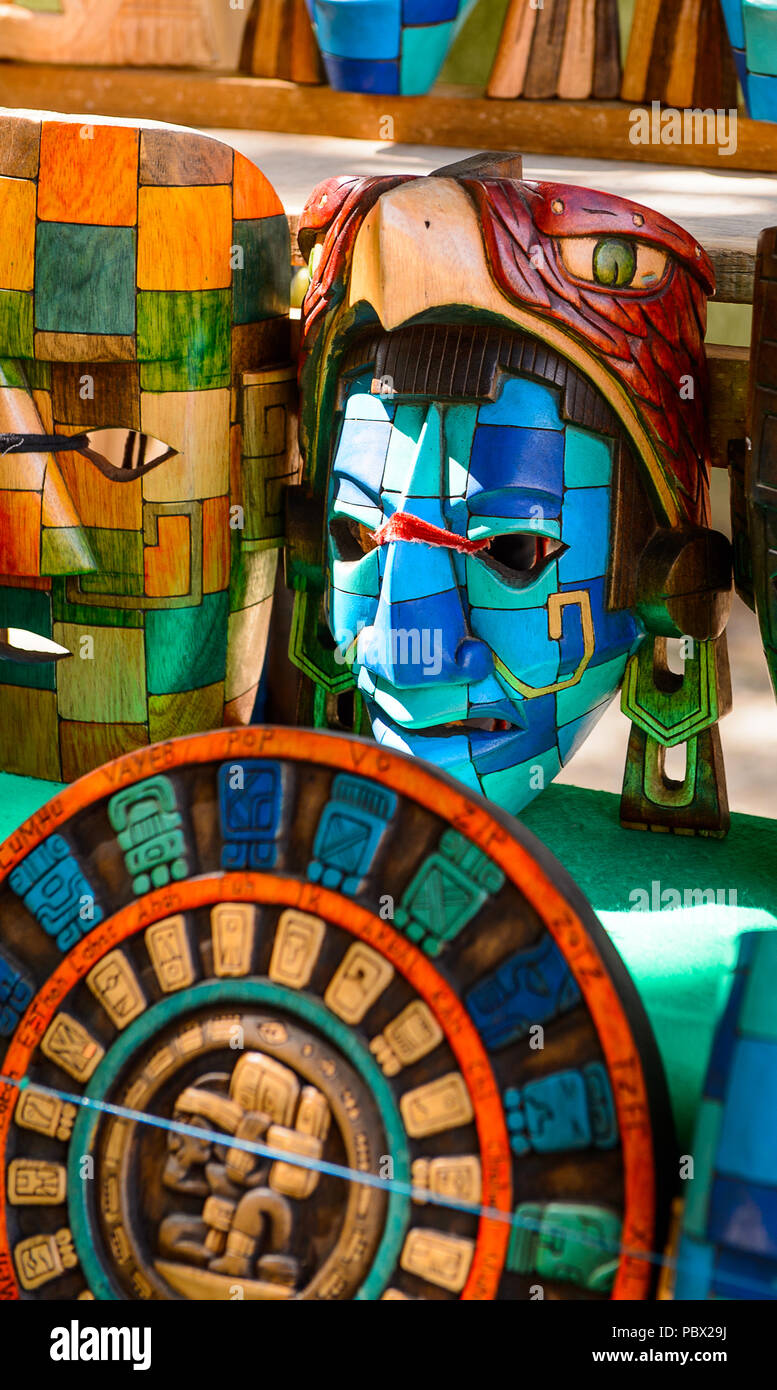 Mask, Authentic handcraft souvenirs of maya civilisation Stock Photo ...