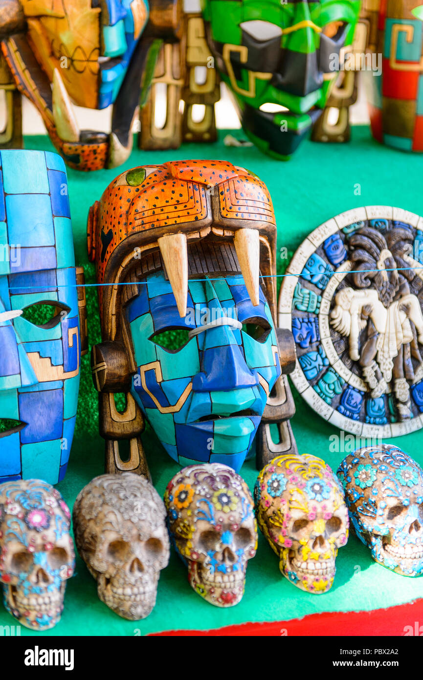 Mask, Authentic handcraft souvenirs of maya civilisation Stock Photo ...