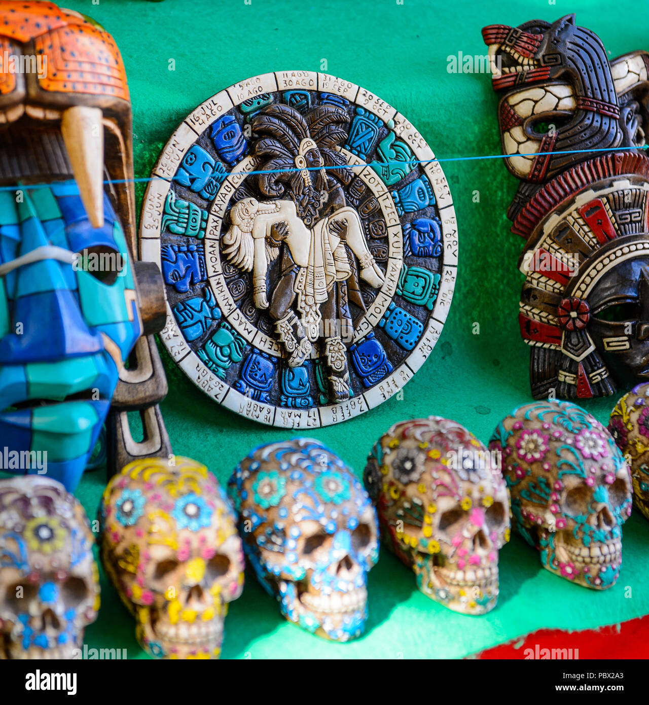 Mask, Authentic handcraft souvenirs of maya civilisation Stock Photo ...