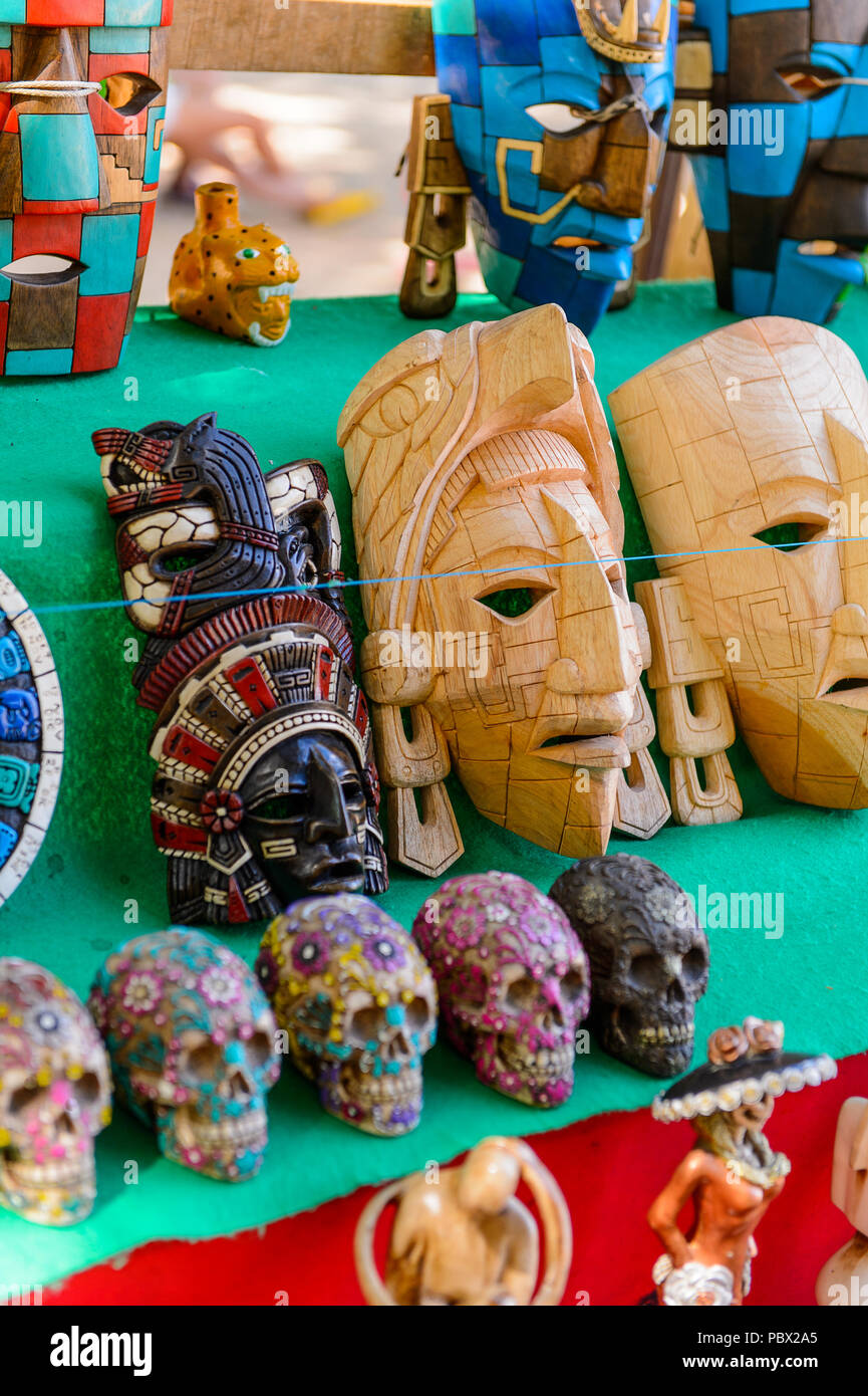 Mask, Authentic handcraft souvenirs of maya civilisation Stock Photo ...