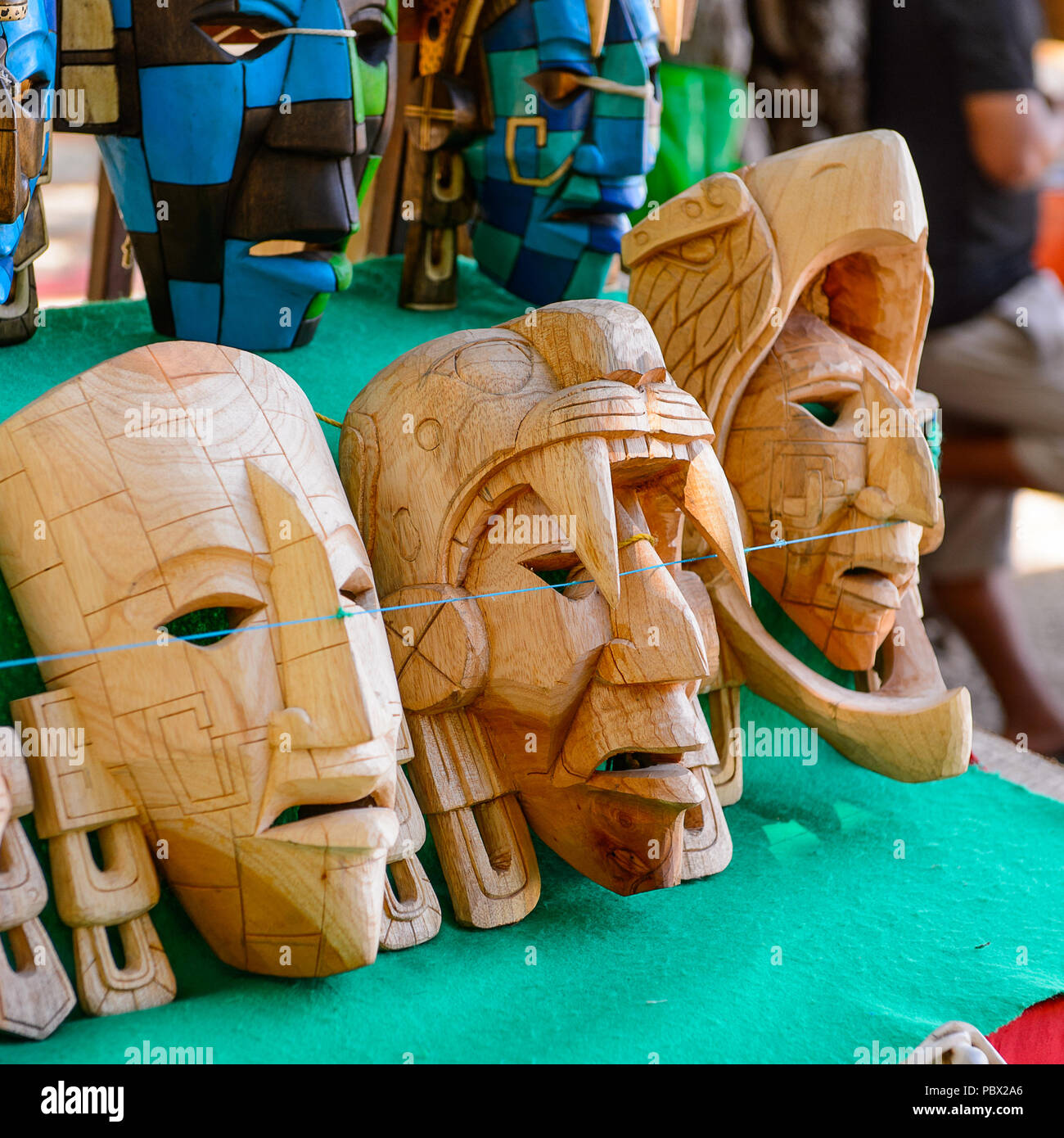 Mask, Authentic handcraft souvenirs of maya civilisation Stock Photo ...