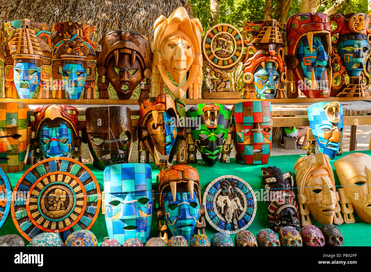 Authentic handcraft souvenirs of maya civilisation Stock Photo - Alamy