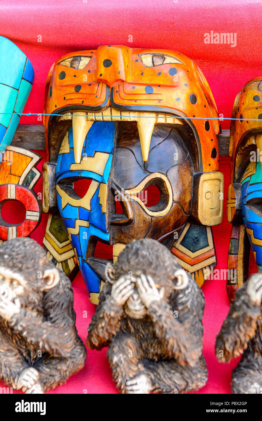 Mask, Authentic handcraft souvenirs of maya civilisation Stock Photo ...